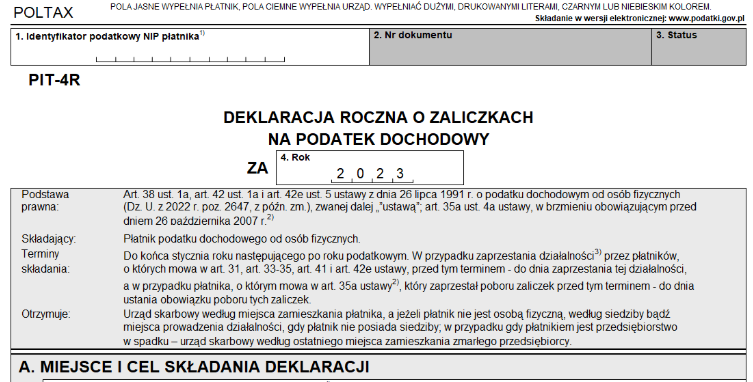 Kto musi wypełnić zeznanie PIT-4R? - PIT.pl